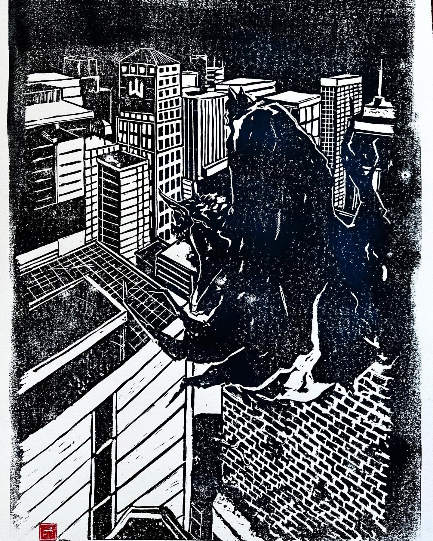 Batman Linocut - DC Comics | Adam Matthew Ink